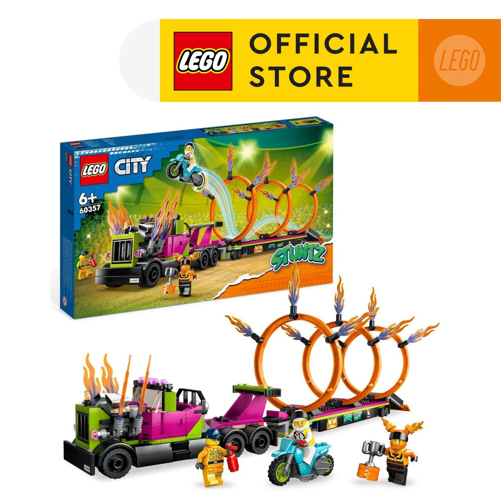 LEGO City 60357 Stunt Truck Ring of Fire Challenge Building Toy Set ...