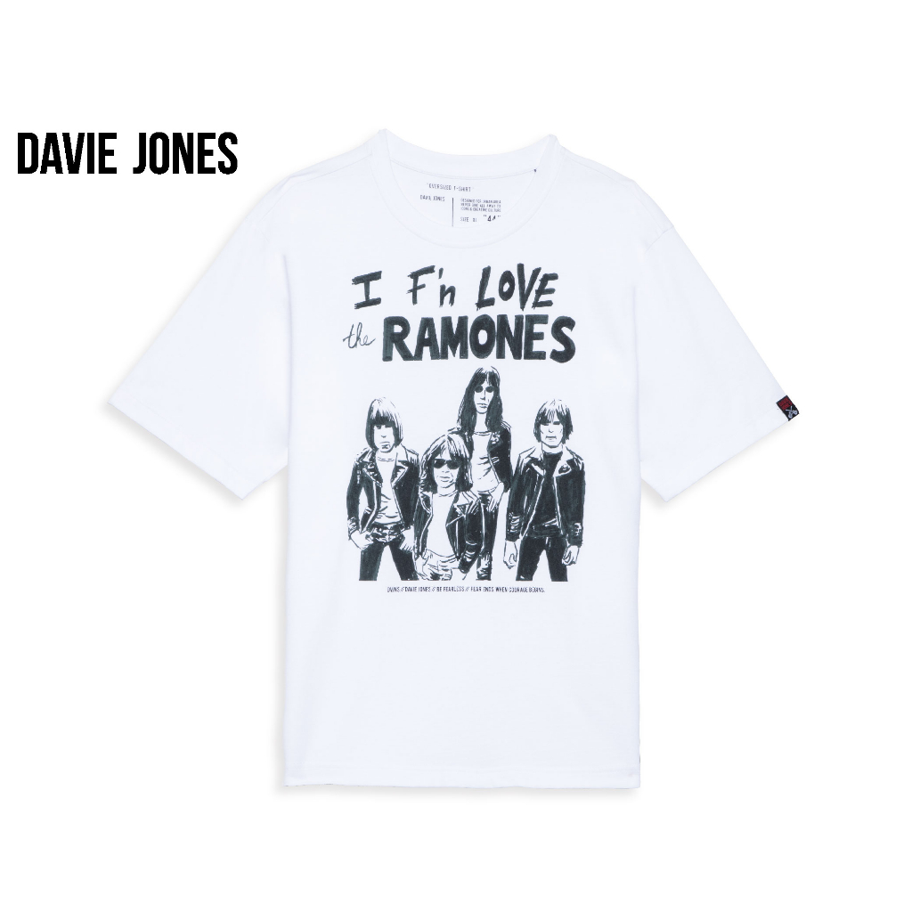 DAVIE JONES เสื้อยืดโอเวอร์ไซส์ พิมพ์ลาย สีดำ Graphic Print T-Shirt in ...