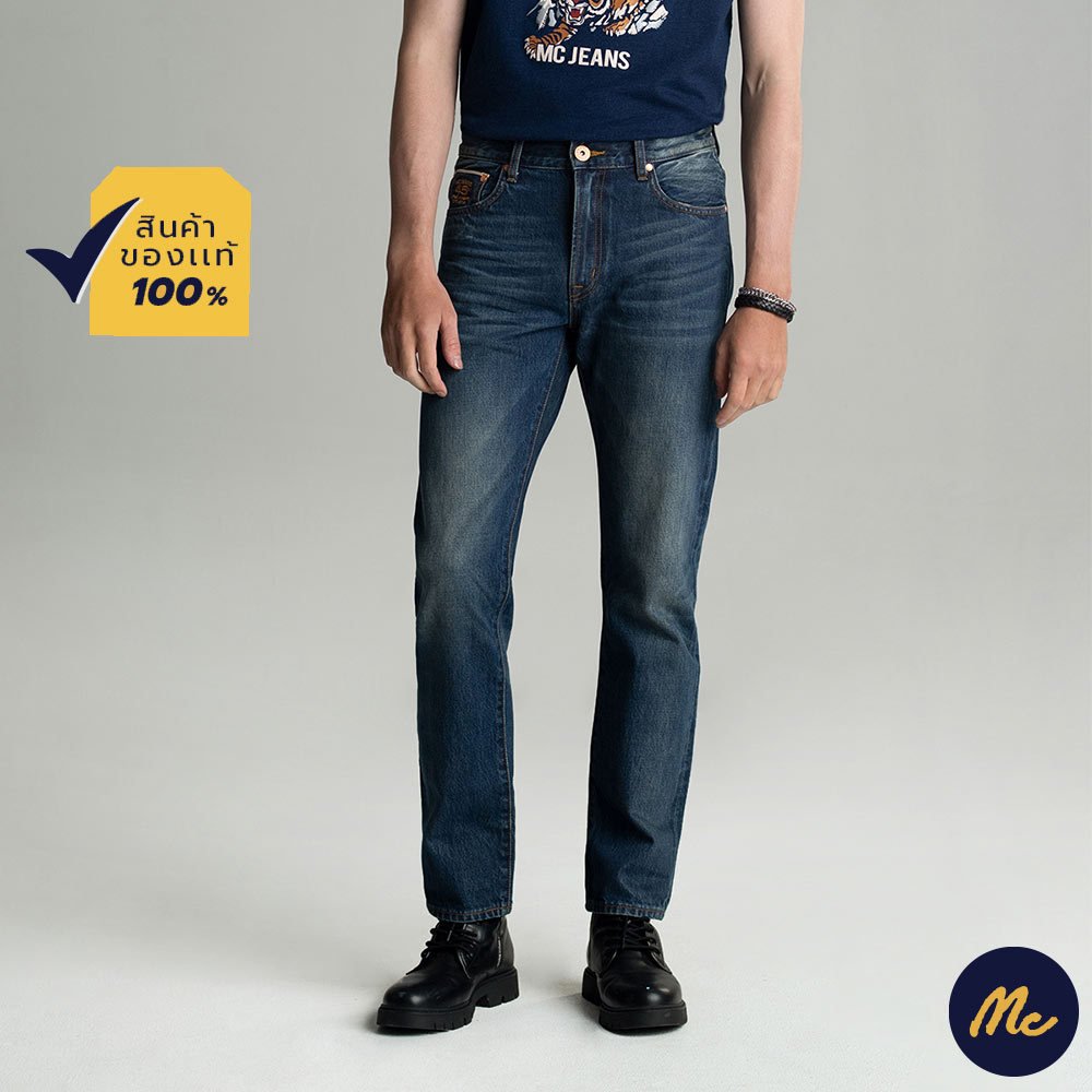 Mc JEANS กางเกงยีนส์ผู้ชาย กางเกงยีนส์ แม็ค แท้ ผู้ชาย ขาตรง ริมแดง ...