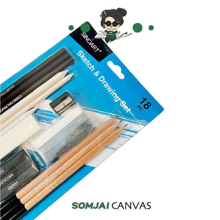 Sino Art ชุดสเก็ตช์ภาพ และเขียนแบบ Sketch Drawing Set - somjai_canvas - ThaiPick