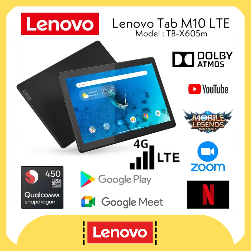 Lenovo Tab M10 TB-X605 2+16แท็บเล็ตพีซี 8-core CPU หน้าจอ FHD 10.1 นิ้ว ...