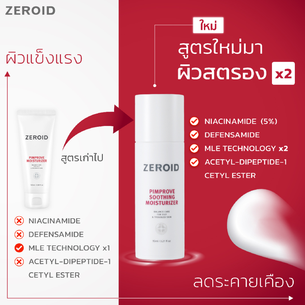 Zeroid Pimprove Soothing Moisturizer 95 ml - zeroidthailand - ThaiPick