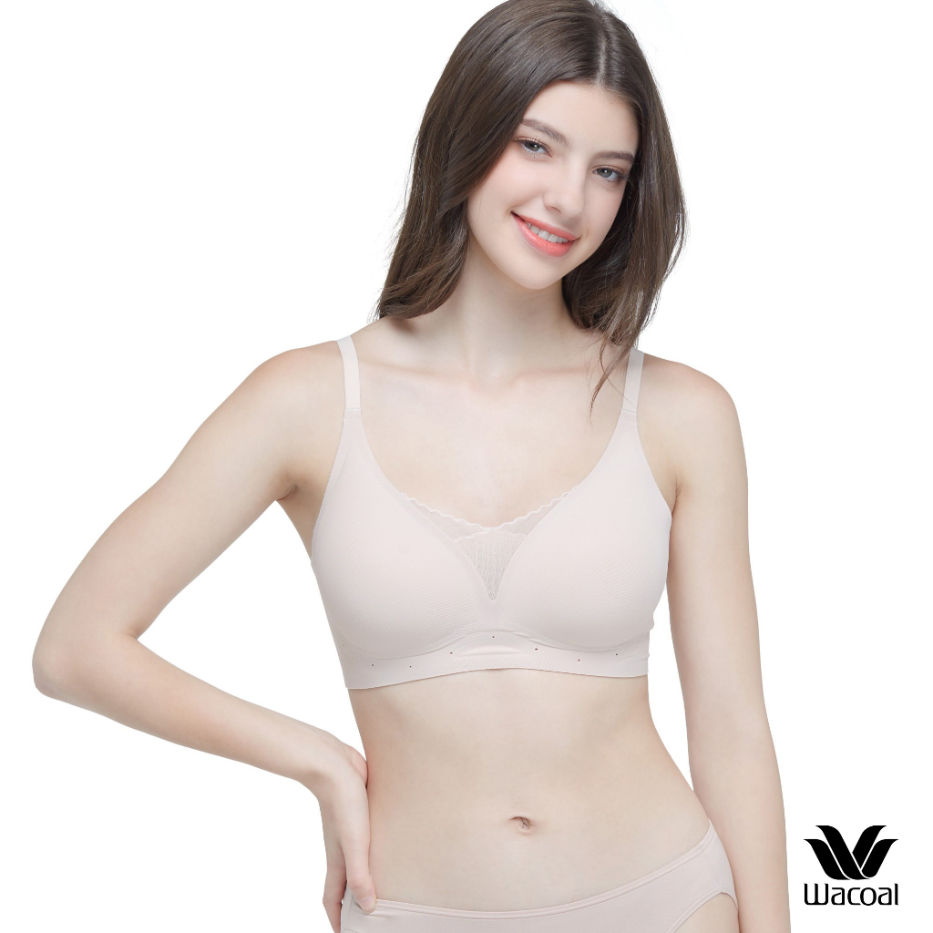Wacoal Smart Size Go Girls วาโก้ S M L Bra set 3 ชิ้น รุ่น WB3Y27 สีเบจ แดง ดำ - wacoal - ThaiPick