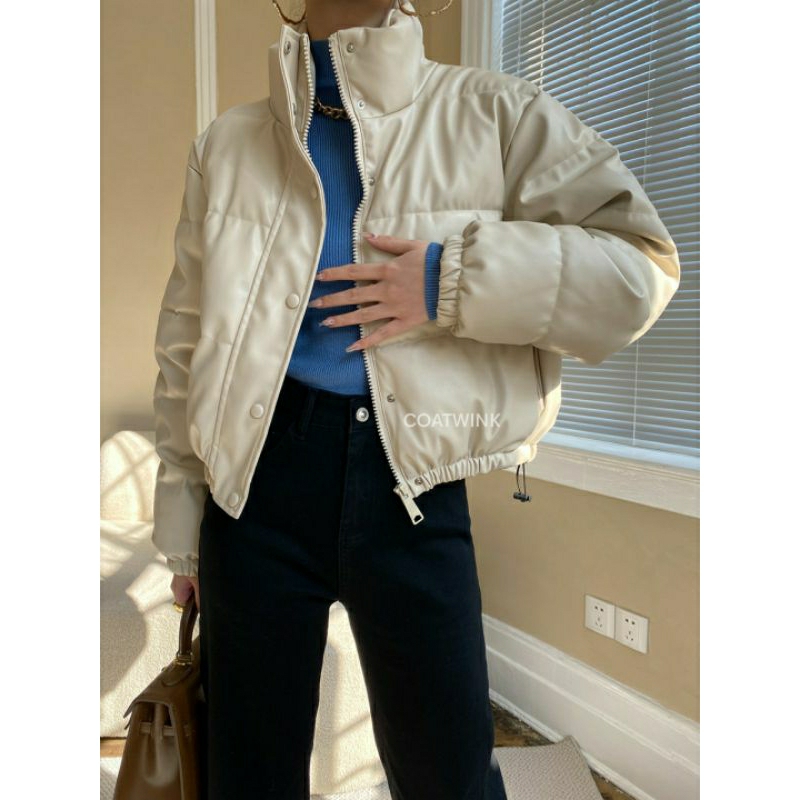 ANNA LEATHER BOMBER JACKET - coatwink - ThaiPick