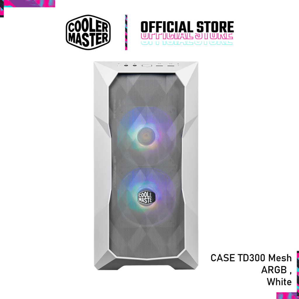 Cooler Master CASE TD300 Mesh ARGB , White (TD300-WGNN-S00) | Shopee ...