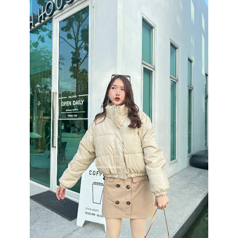 ANNA LEATHER BOMBER JACKET - coatwink - ThaiPick