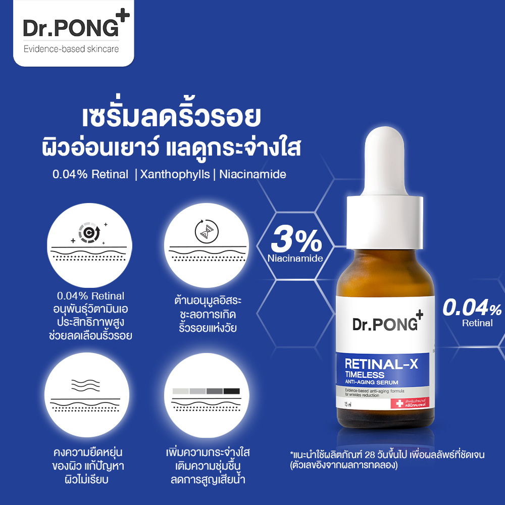 Dr.PONG RETINAL-X TIMELESS ANTI-AGING SERUM เรติแนลเซรั่ม ลดเลือนริ้ว ...