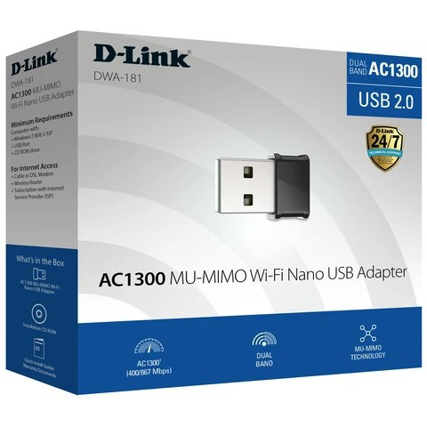 D-Link DWA-181 AC1300 Mu-Mimo Wifi Nano USB Adapter อุปกรณ์เชื่อมต่อไร้ ...