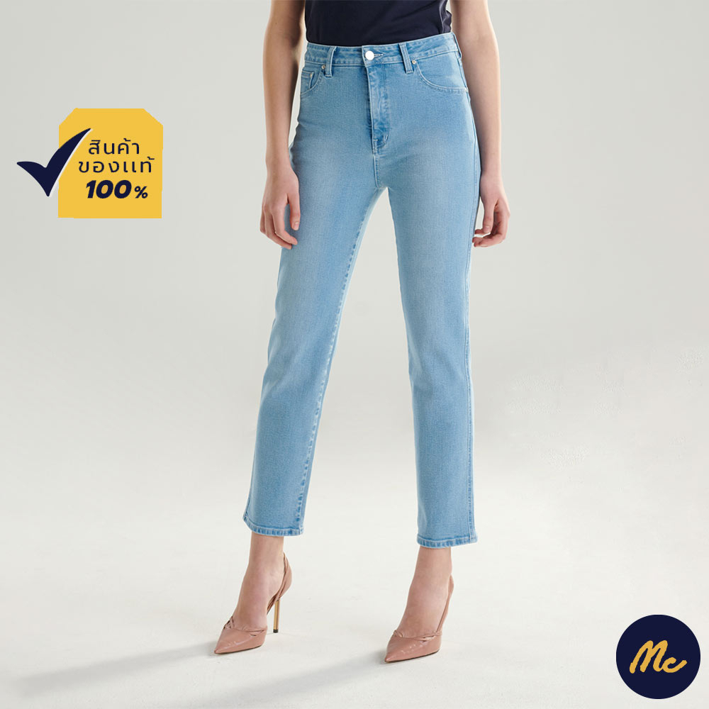 Mc JEANS กางเกงยีนส์ แม็ค แท้ ผู้หญิง กางเกงขายาว ทรงขาตรง สียีนส์ ทรงสวย คลาสสิค MAI7225 - mc ...