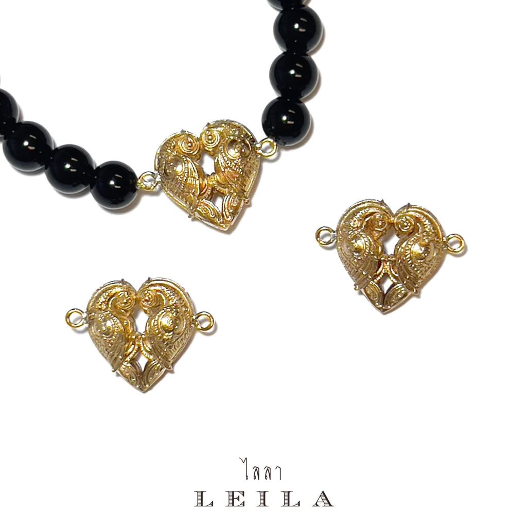Leila Amulets สาลิกาคู่ Baby Leila Collection สีม่วง ห่วงข้าง (พร้อม ...