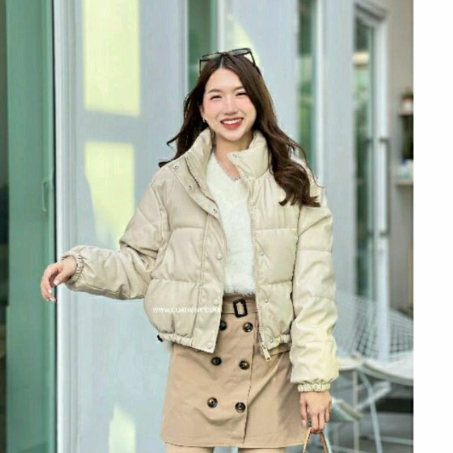 ANNA LEATHER BOMBER JACKET - coatwink - ThaiPick