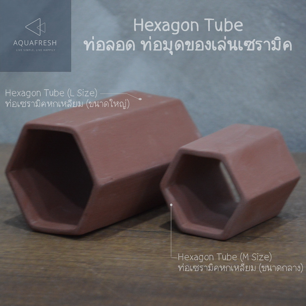 Hexagon Tube (M Size) ท่อเซรามิคหกเหลี่ยม เหมาะเป็นบ้านปลา บ้านกุ้ง ท่อ ...
