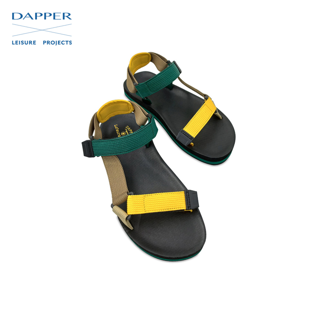 DAPPER x LEISURE PROJECTS รองเท้าแตะรัดส้น Colorblock Slingback สีเหลือง (HSKY11654SB) - dapper ...