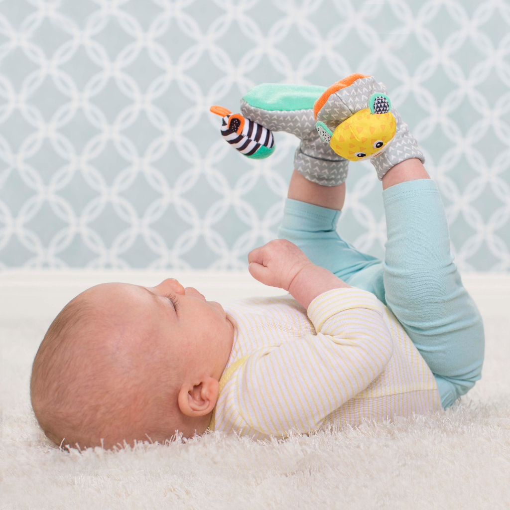 Infantino FOOT RATTLE - ZEBRATIGER - ถุงเท้าเสริมพัฒนาการ - ม้าลายเสือ ...