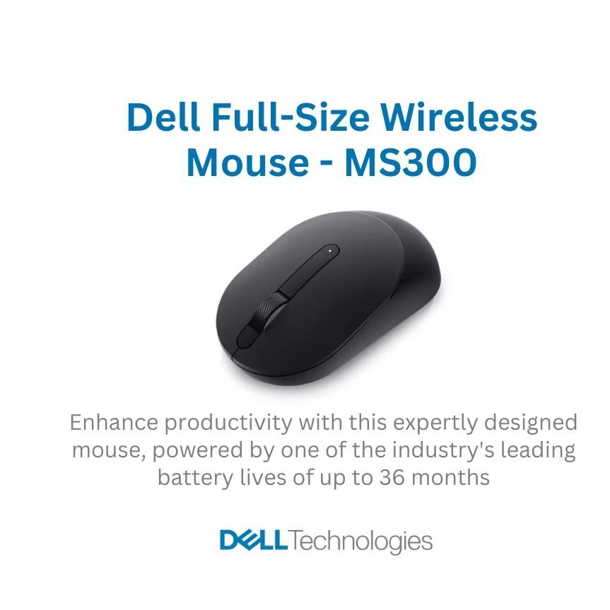 Dell Full-Size 2.4GHz Wireless Optical 4000 DPI Mouse - MS300 | Shopee ...