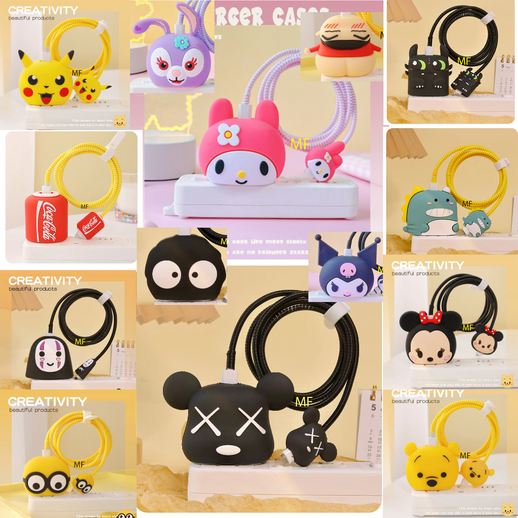 พร้อมส่ง ตัวถนอมสายชาร์จ อะคริลิค TPUใส ราคาต่อชิ้น ลายการ์ตูน กันสายหัก USB Cable Bite - vara ...
