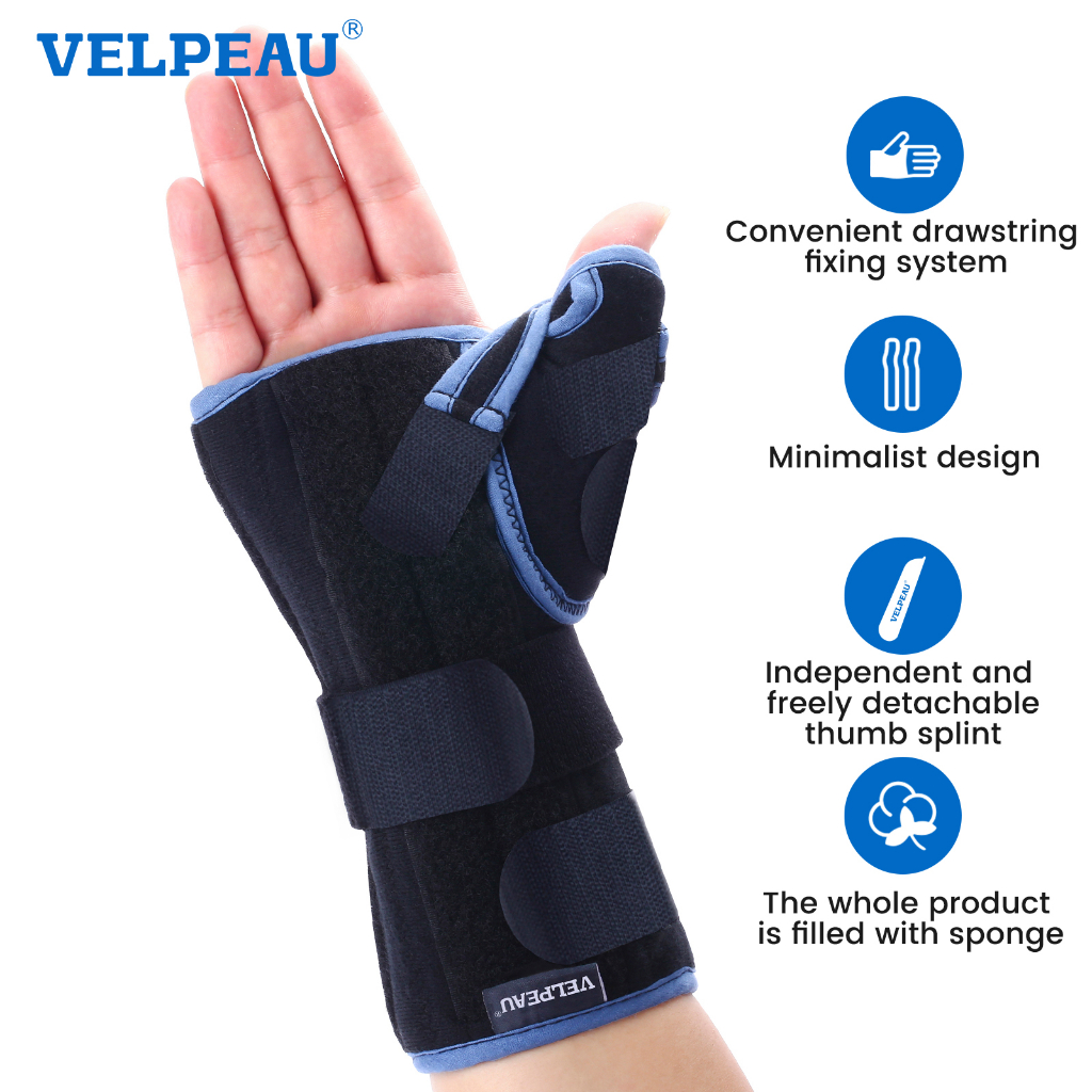 VELPEAU Wrist Support with Thumb Spica Splint for De Quervains ...
