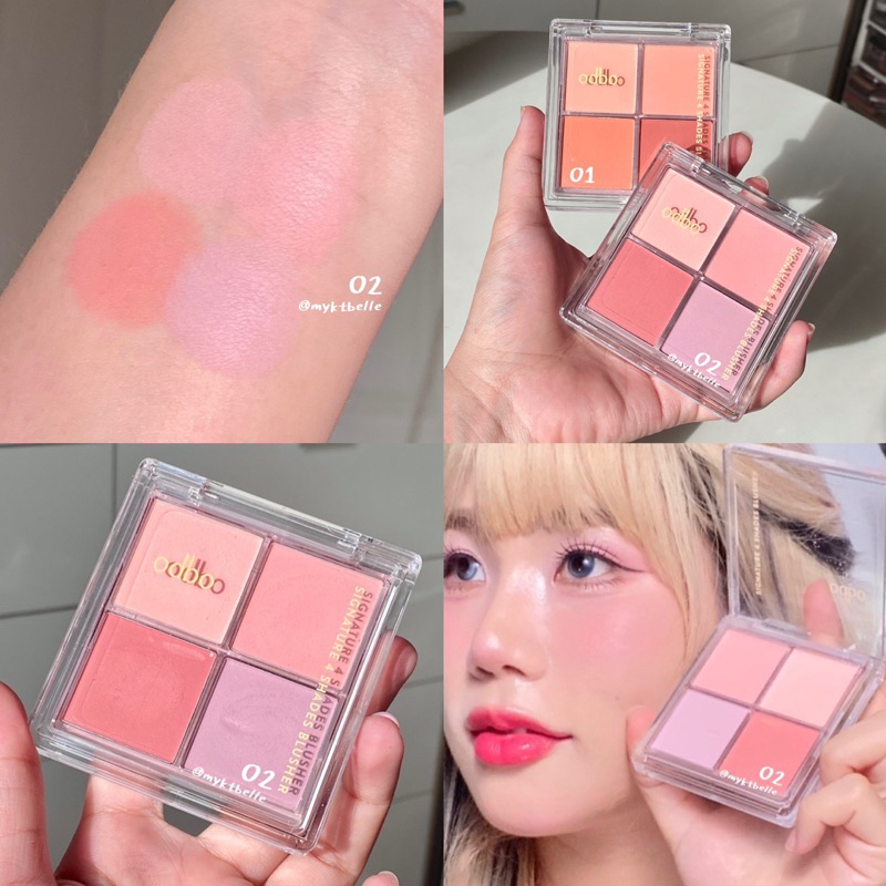 ODBOโอดีบีโอ บลัชเชอร์ บลัชออนพาเลท 4 เฉดสี ขนาด 10g SIGNATURE 4 SHADES BLUSHER OD1309 ...