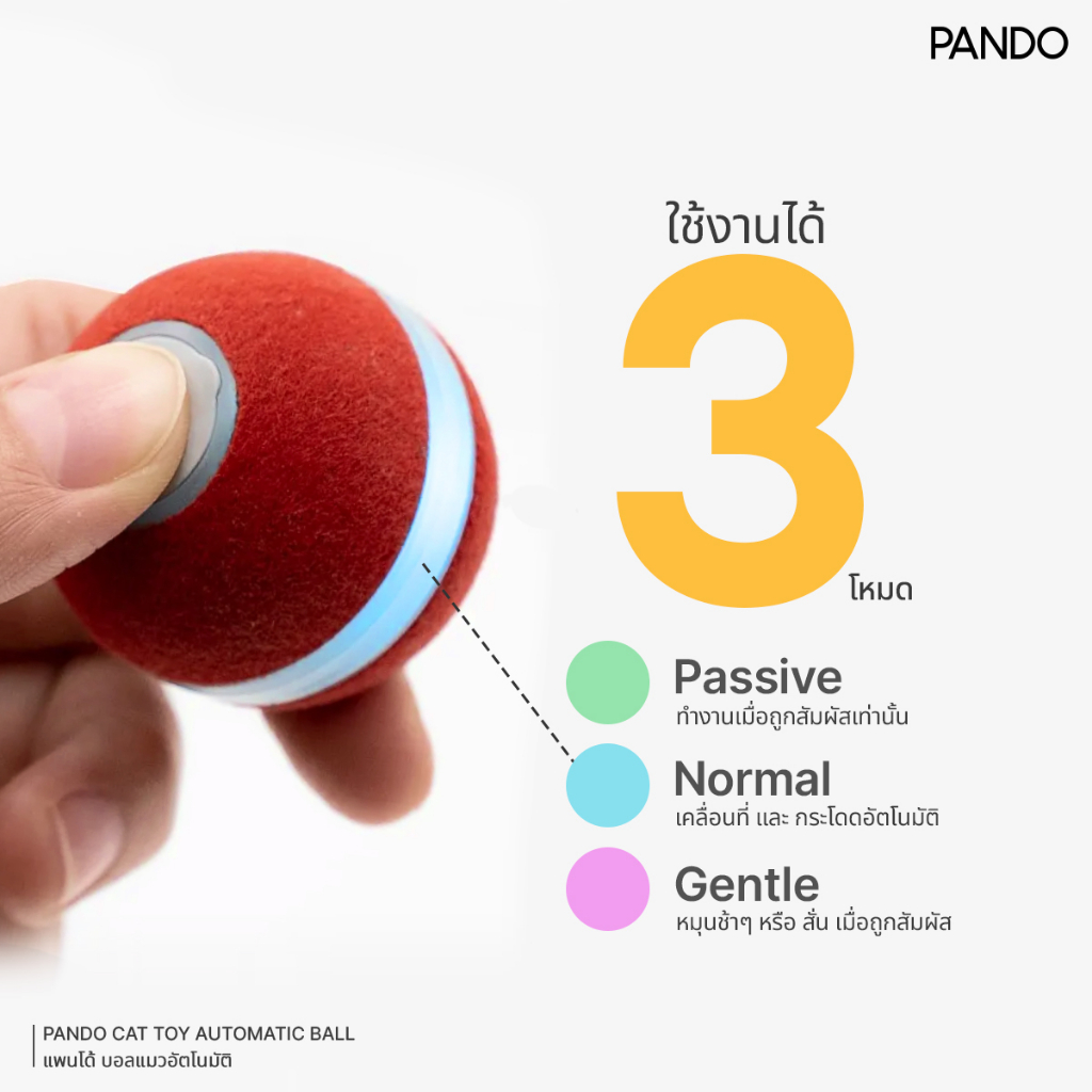 PANDO Cat Toy Automatic Ball แพนโด้ บอลแมวอัตโนมัติ - pando.official ...
