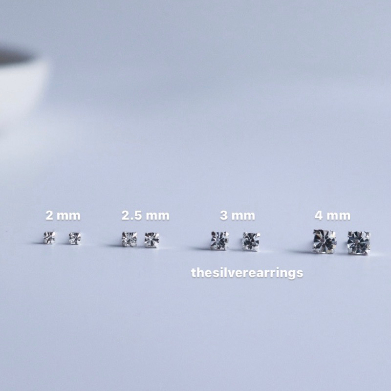 silver 925, ต่างหูเงินแท้ : เตยเหลี่ยมฝังพลอย - thesilverearrings ...