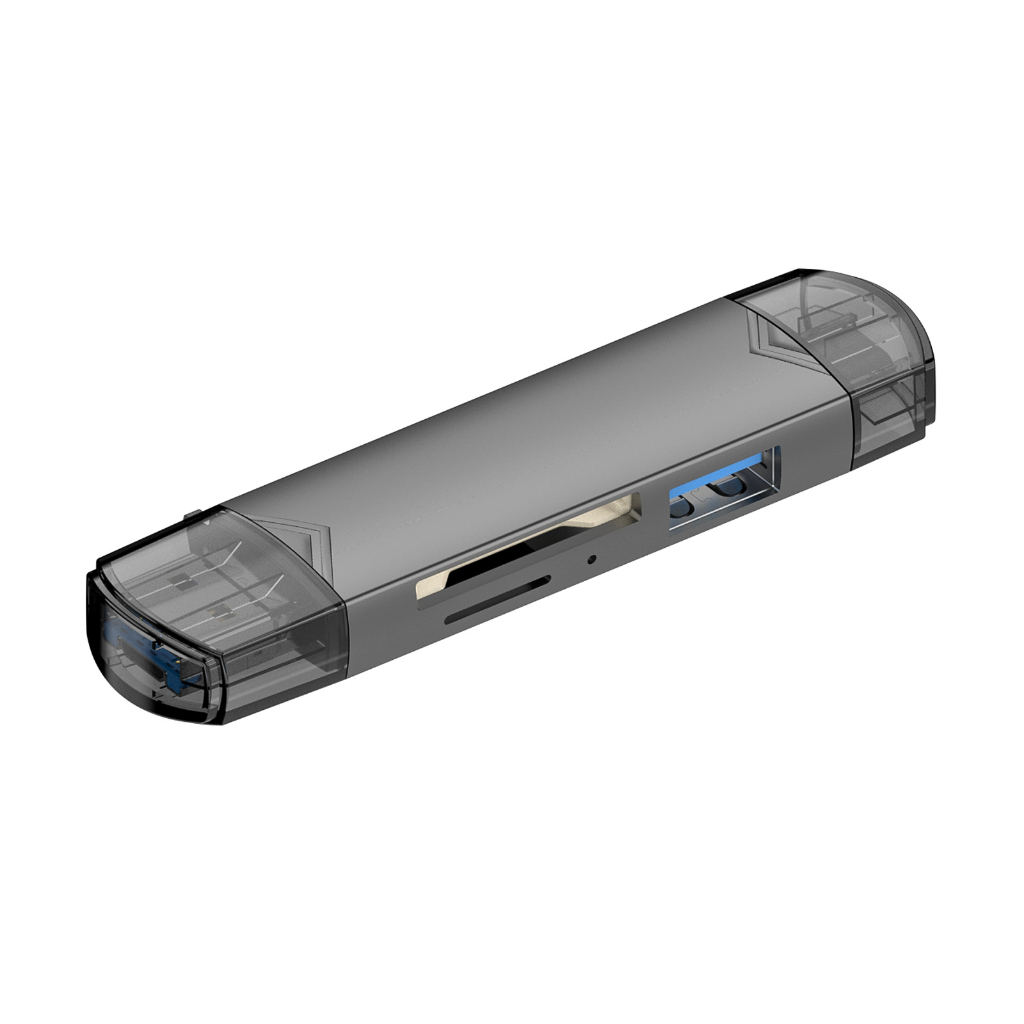 Hi-Speed USB 3.0 6IN1 Alloy Card Reader OTG / Type C / Micro USB TF SD ...
