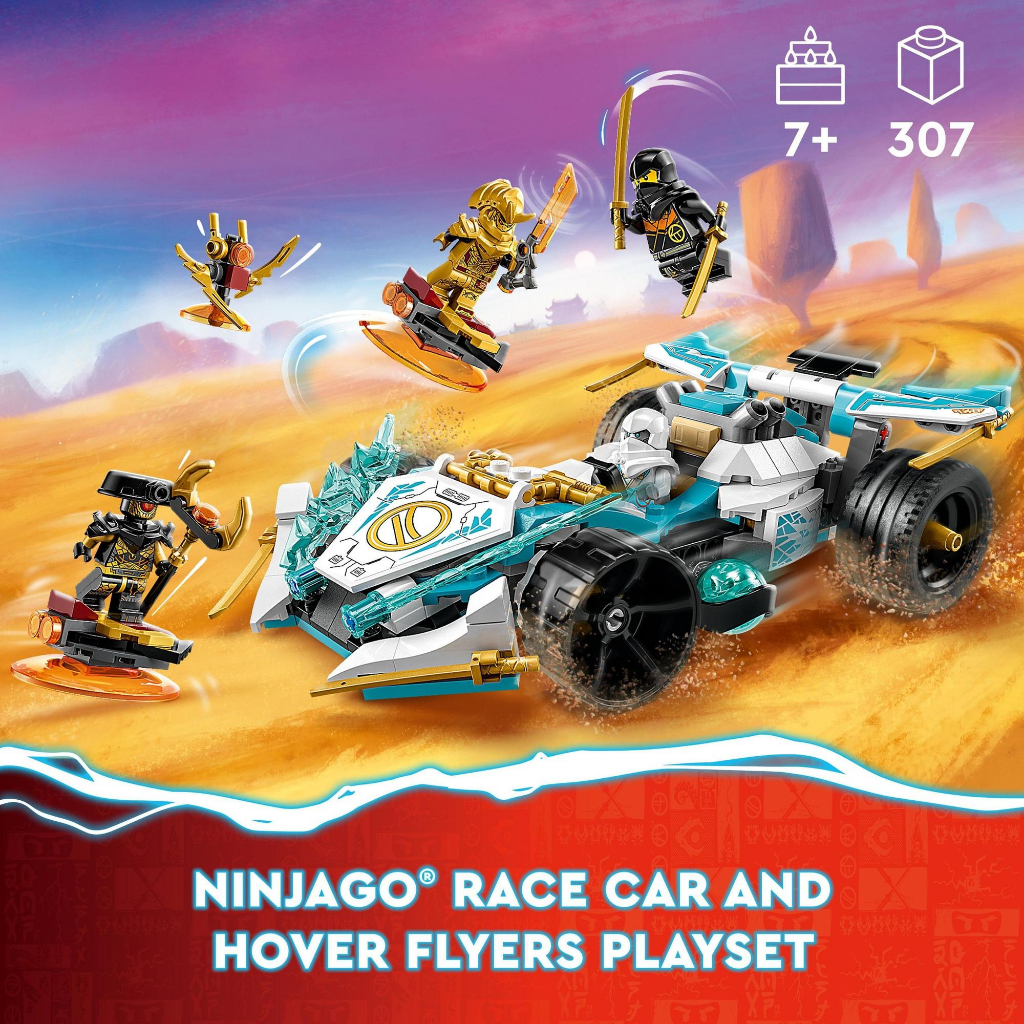 LEGO NINJAGO 71791 Zanes Dragon Power Spinjitzu Racing Car Building Toy ...