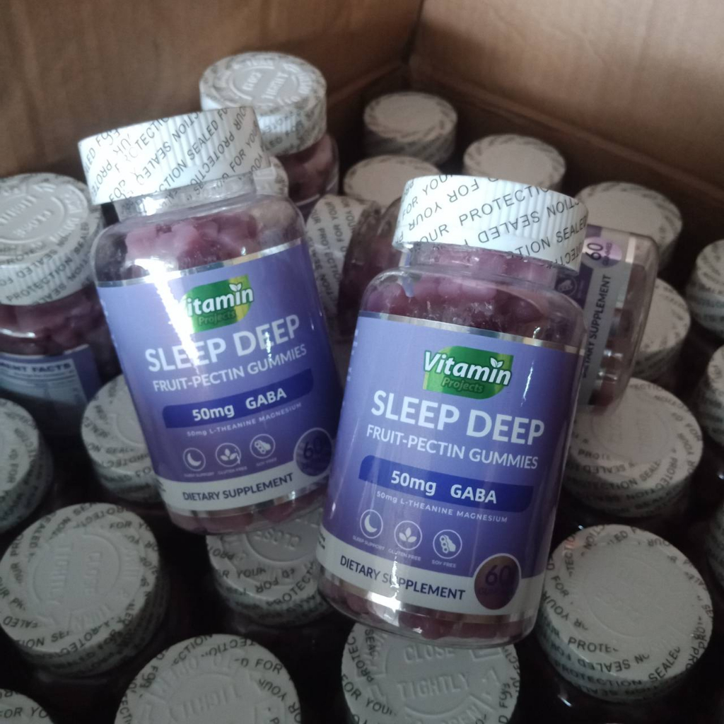 Vitamin Projects GABA sleep Gummies กัมมี่ช่วยให้นอนหลับ หลับลึก ผ่อนคลาย สีน้ำเงินม่วง 60 กัมมี ...