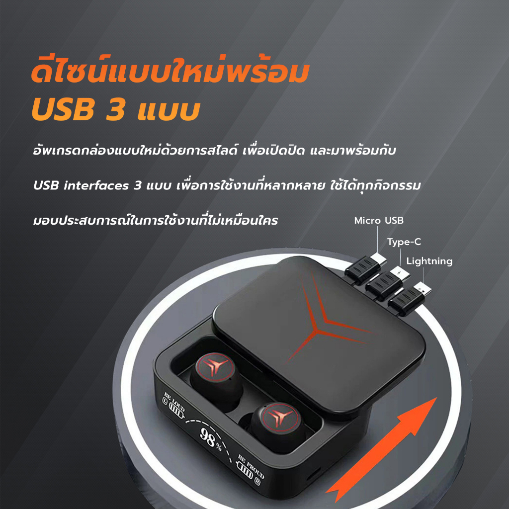 TWS M80 / M88plus หูฟังบลูทูธไร้สาย เสียงสเตอริโอ กล่องชาร์จไฟแบบ ...
