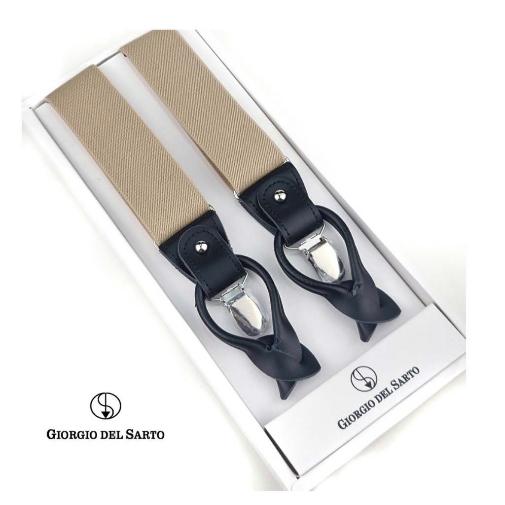 Giorgio Del Sarto Adults Suspender Beige สายเอี้ยมสีเบจ - GIORGIO DEL ...