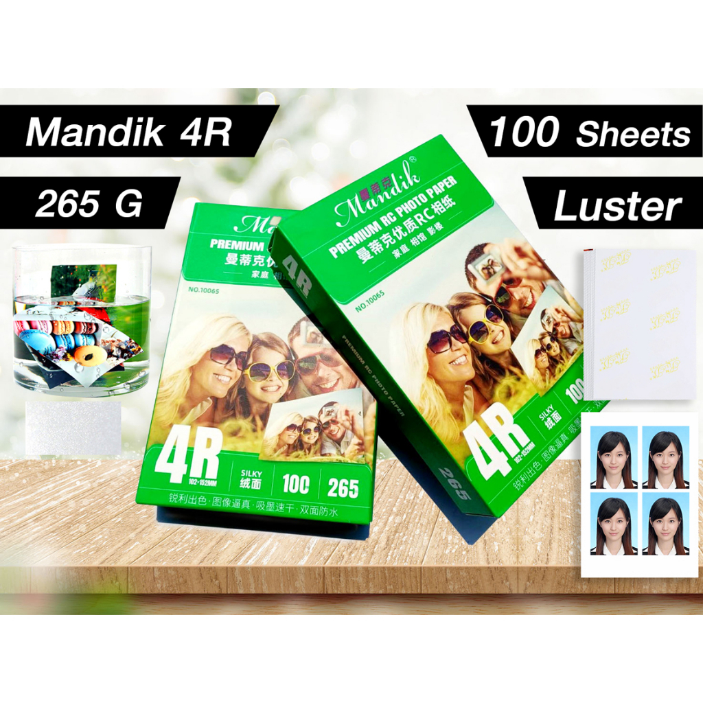 DTawan กระดาษโฟโต้ ผิวด้าน กันน้ำ 4R 4x6 500 แผ่น Professional color ...