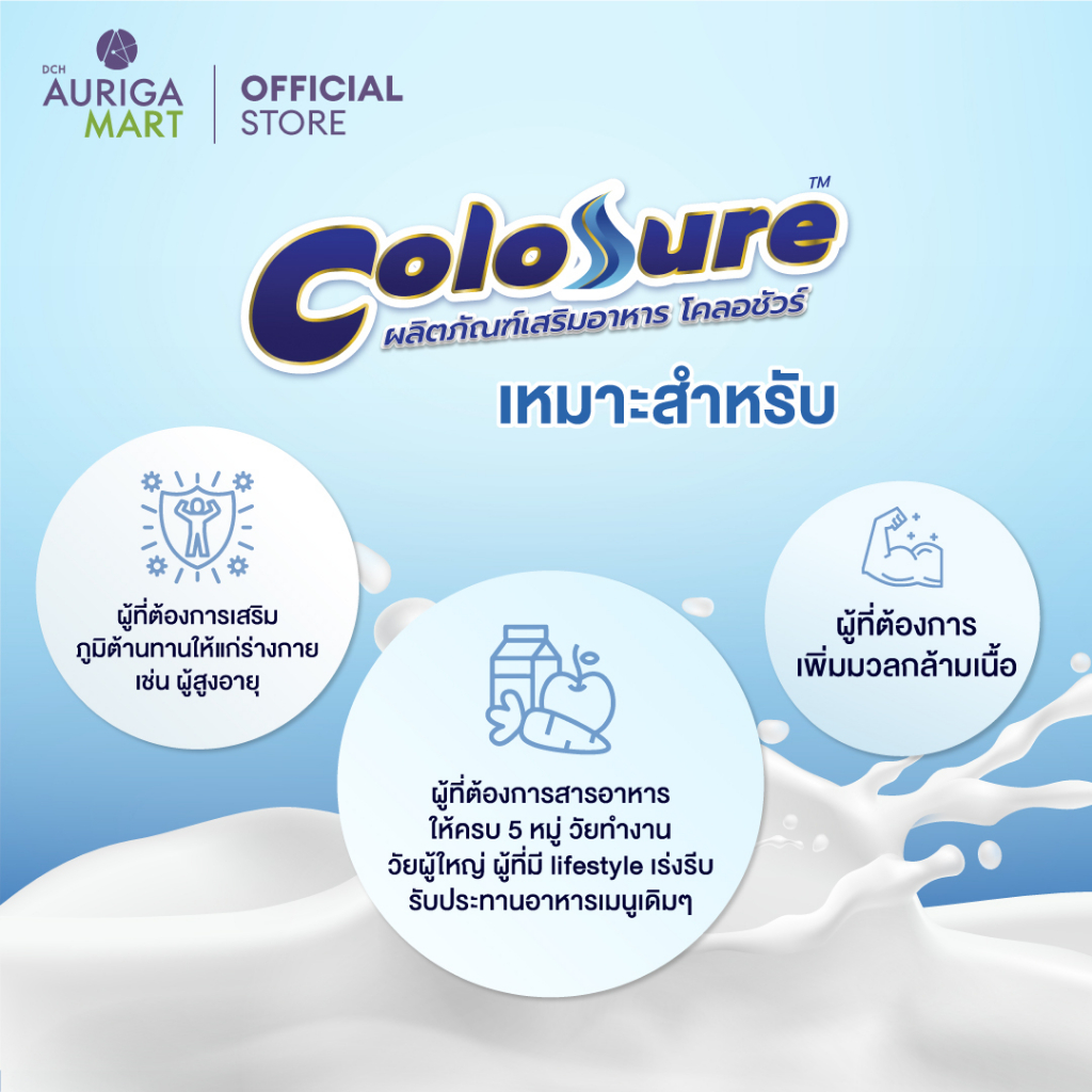 1 แถม 1 Colosure โคลอชัวร์ ผลิตภัณฑ์เสริมอาหาร 800g (รีฟิว 400gx2) Exp.16224 โคลอสตรุ้ม ไขมันต่ำ ...