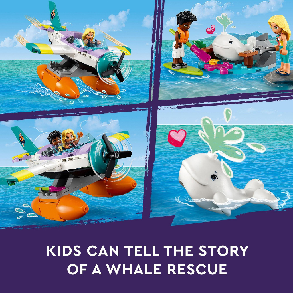 LEGO Friends 41752 Sea Rescue Plane Building Toy Set (203 Pieces ...