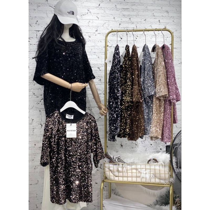 Plus size เสื้อยืดปักเลื่อม️KKUU TIST SHOP - cartoon415 - ThaiPick