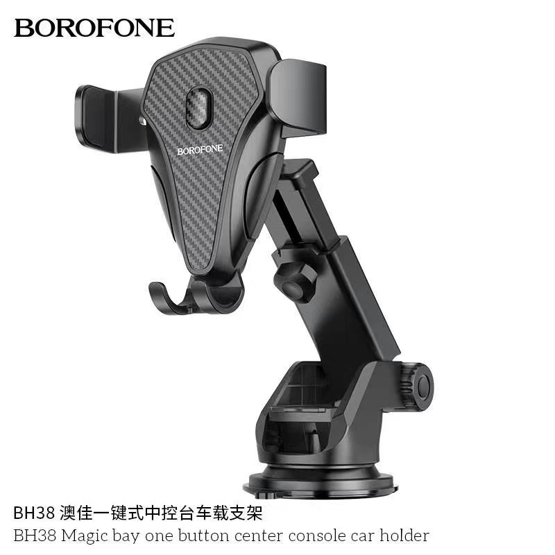 Borofone BH38 ที่วางมือถือในรถ ที่ยึดในรถ สีดำ ลายเคฟล่า ปรับยืดความยาว ...
