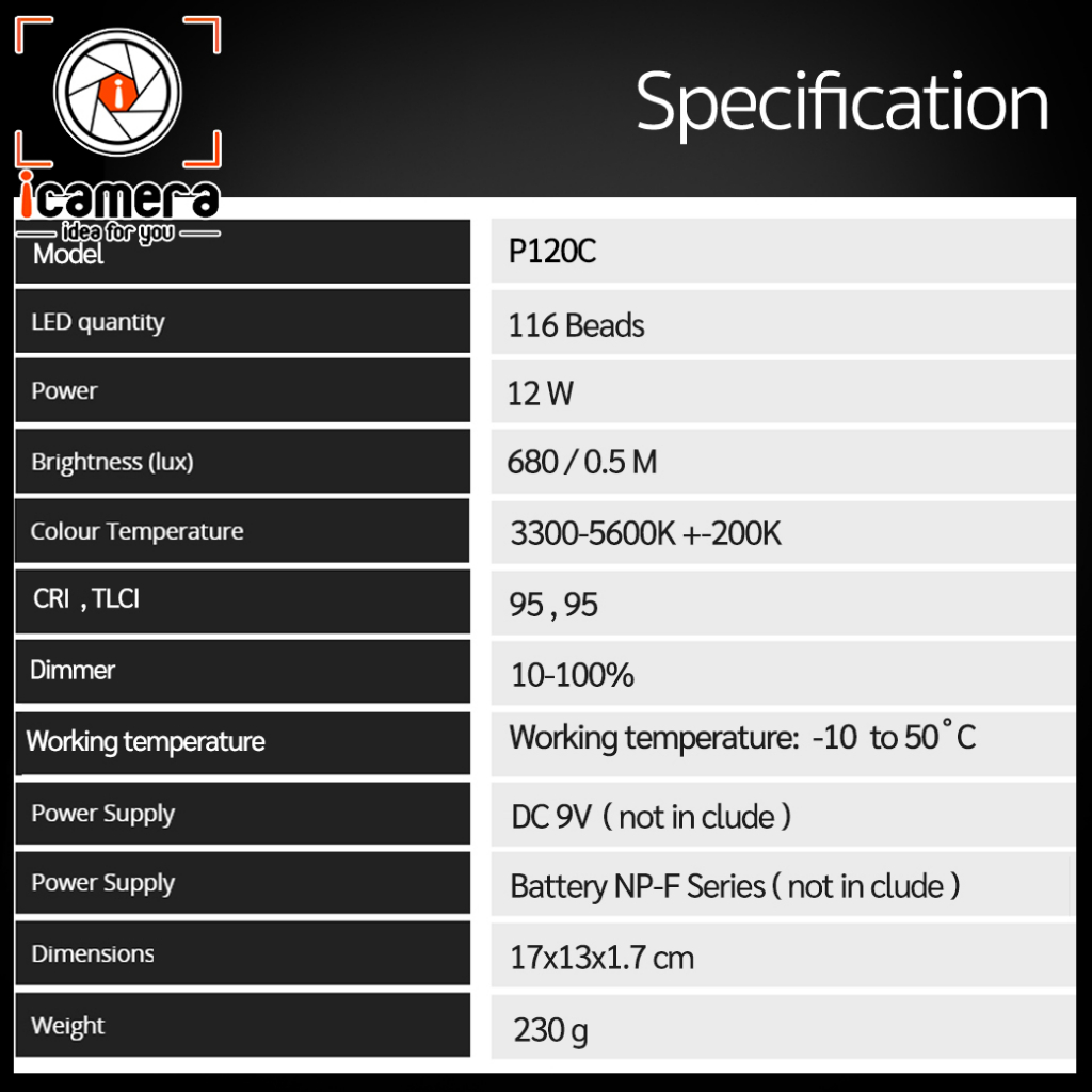 ผ่อน 0 Godox LED P120C 12W 3300-5600K - รับประกันศูนย์ Godox Thailand 3 ...