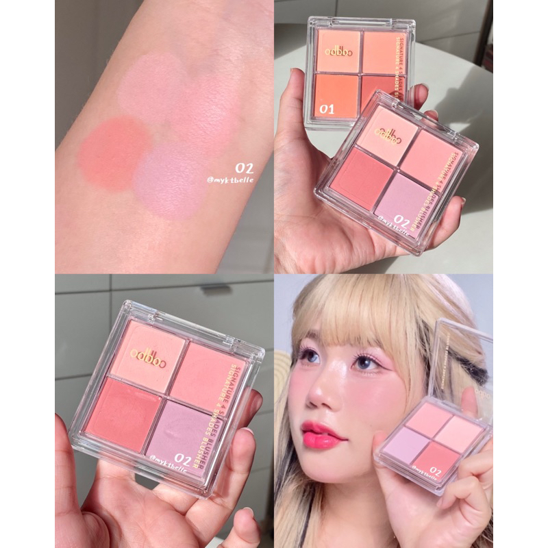 ODBOโอดีบีโอ บลัชเชอร์ บลัชออนพาเลท 4 เฉดสี ขนาด 10g SIGNATURE 4 SHADES BLUSHER OD1309 ...