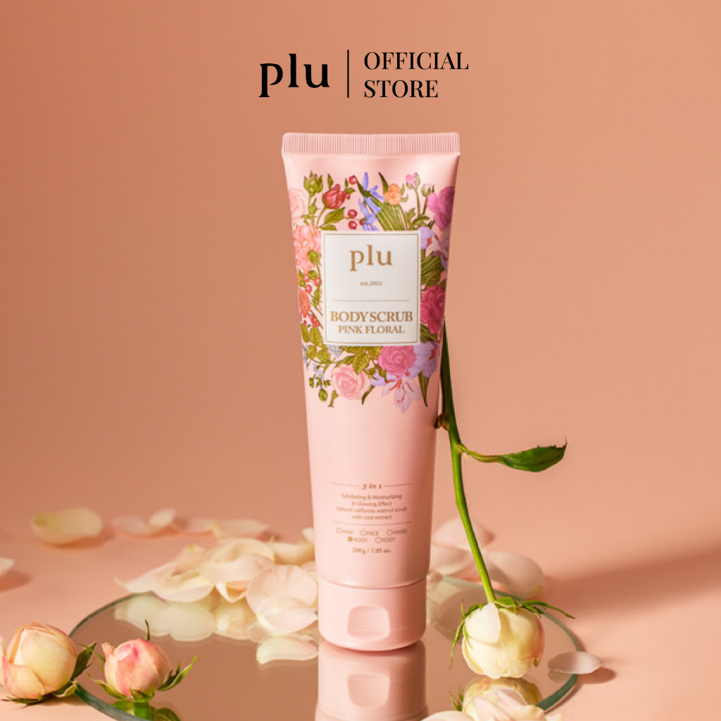 PLU BODY SCRUB PINK FLORAL 200G (3PCS) - plu_official_store - ThaiPick