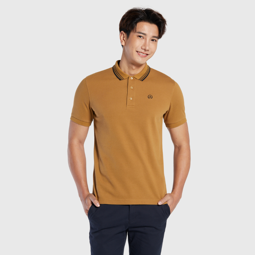 ARROW POLO SHIRT DRY TECH ทรง Smart Fit PIQUE สีน้ำตาลทอง MPBM811-LW ...