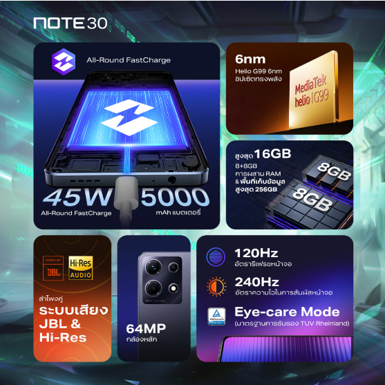 Infinix Note 30 5G (8128256GB) ประกันศูนย์ไทย - ideemall - ThaiPick