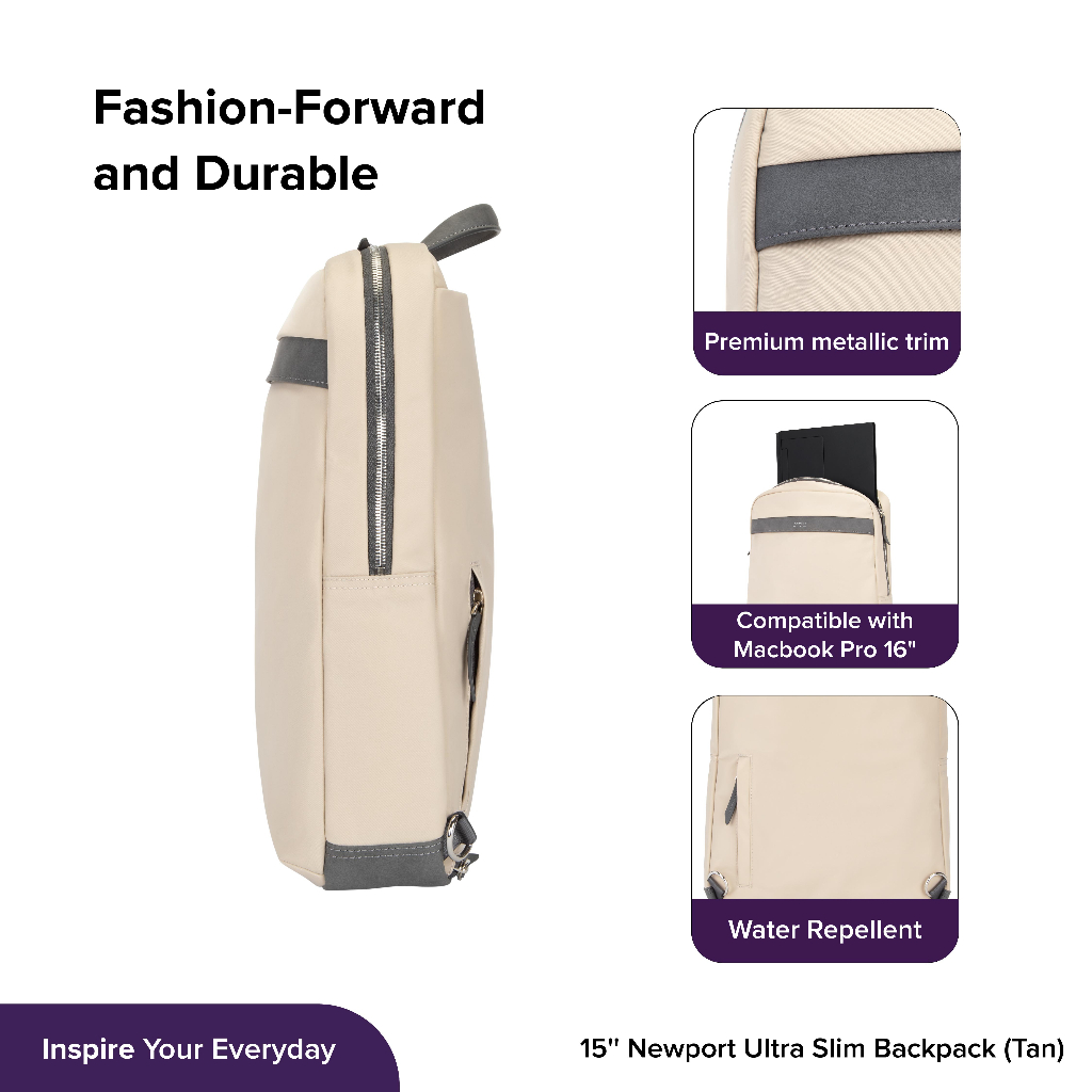 กระเป๋าเป้ใส่โน๊ตบุ๊คสำหรับขนาด 15 นิ้ว Targus Newport Ultra Slim ...