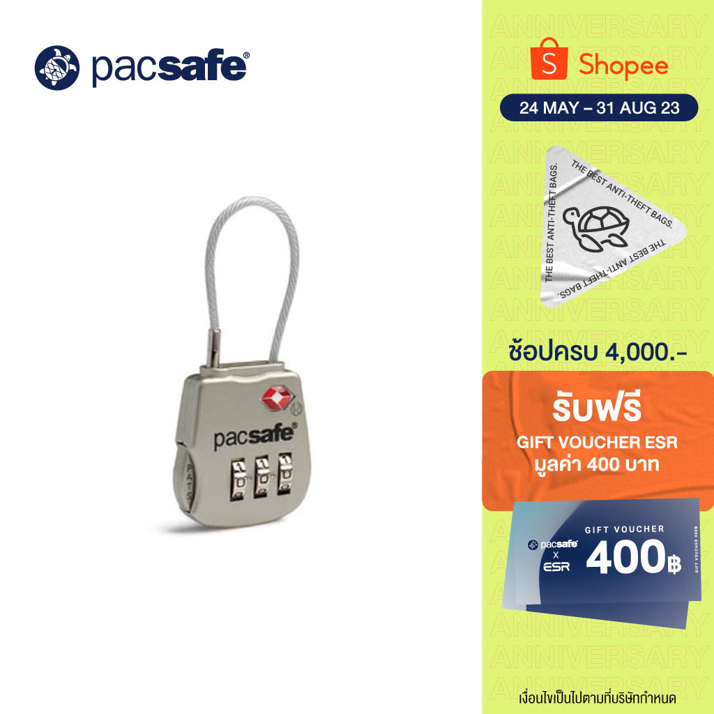 Pacsafe 3-dial clip cable lock กุญแจล็อคกันขโมย - thesincharoenbike ...