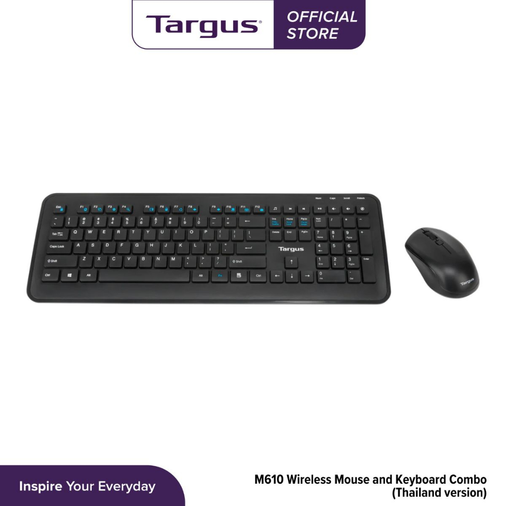 คีย์บอร์ด ไร้สาย Targus KM610 Wireless Keyboard Mouse Combo AKM610TH ...