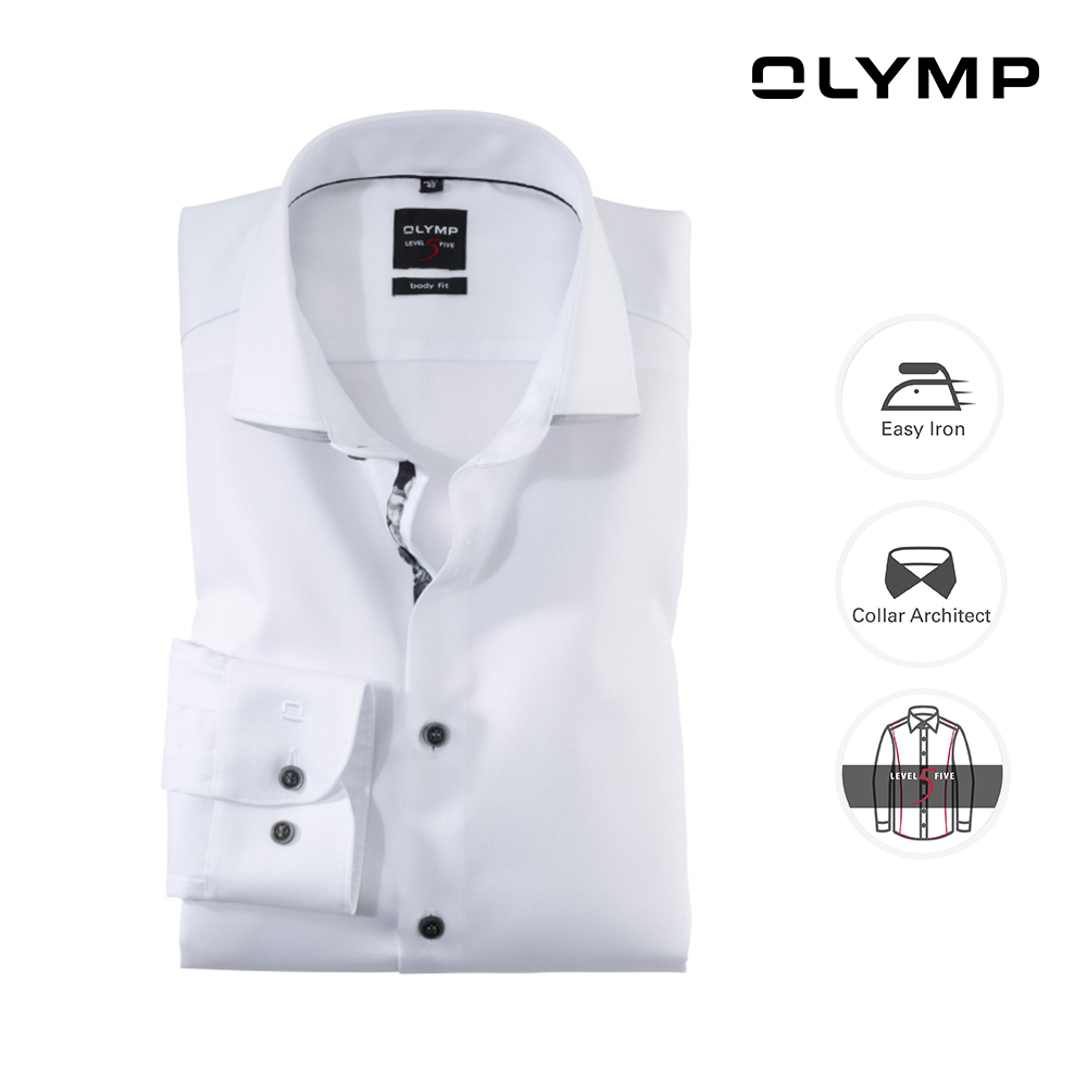 OLYMP Level Five Shirt เสื้อเชิ้ตชาย size S คละสี ทรงพอดีตัว ยืดหยุ่น ...