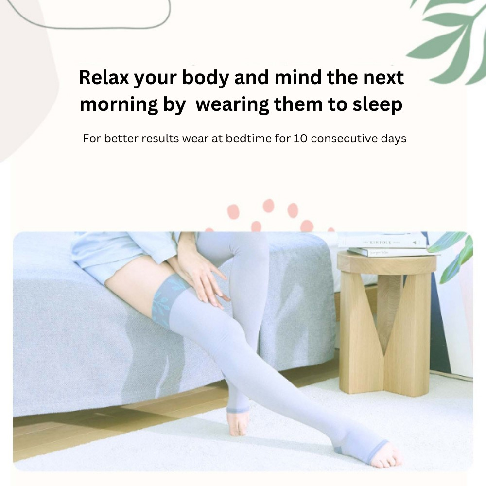 MediQtto for Sleep Time Nature Healing Socks Full-leg Gray - mediqtto ...