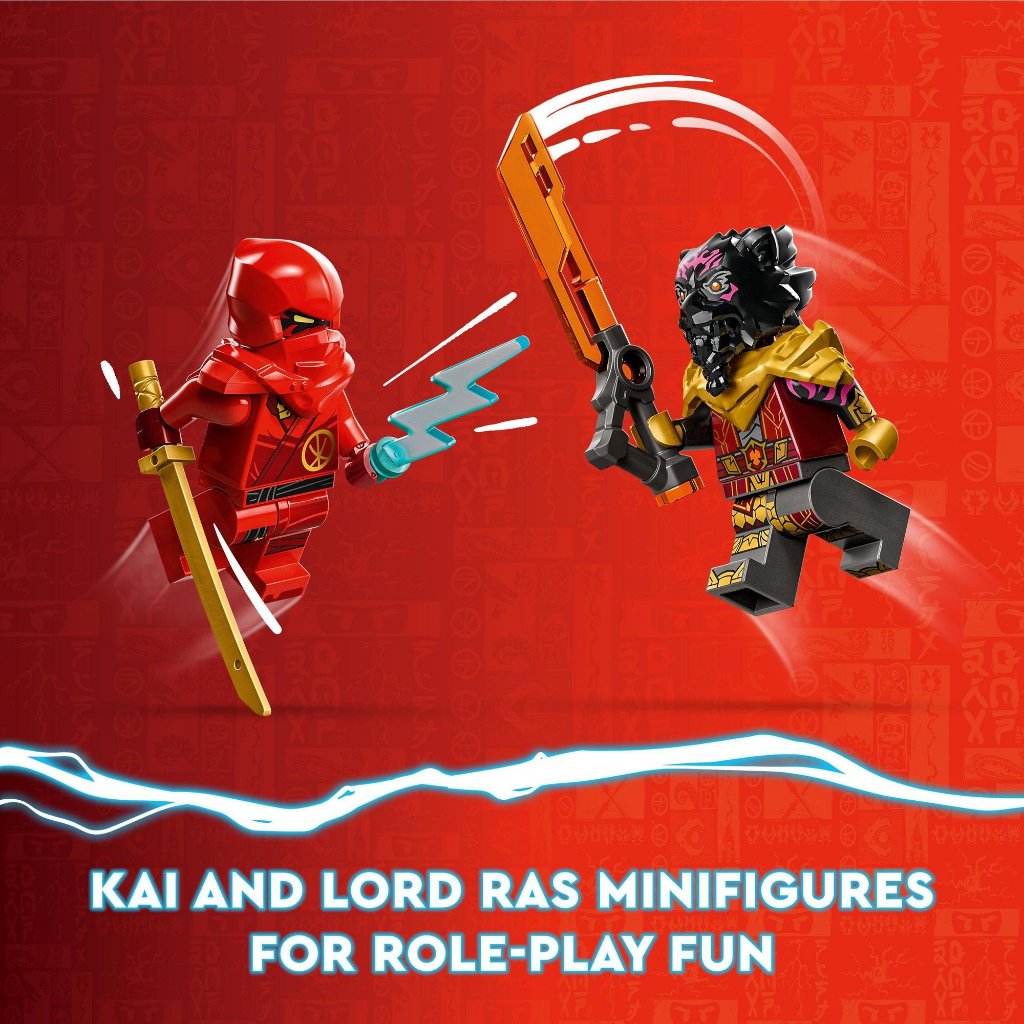 LEGO NINJAGO 71789 Kai and Rass Car and Bike Battle Building Toy Set ...