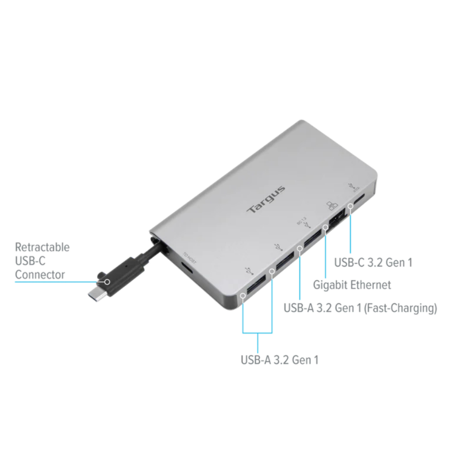 5-in-1 Targus USB-C Multi-Port Hub Adapter 100W Power ACA951AP - targus ...