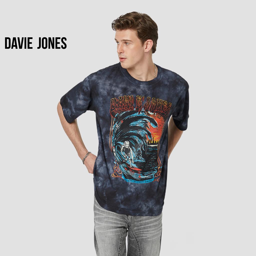 DAVIE JONES เสื้อยืดมัดย้อม พิมพ์ลาย Tie-Dye Print Oversized T-Shirt in ...