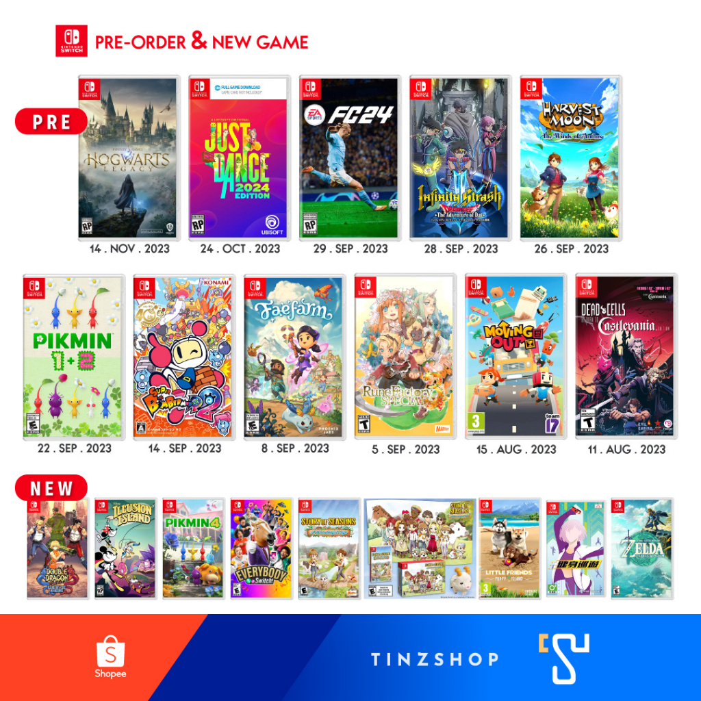 Pre Order New Game Set Nintendo Switch Game เกมพรีออเดอร์ เกมใหม่ เกมน ...