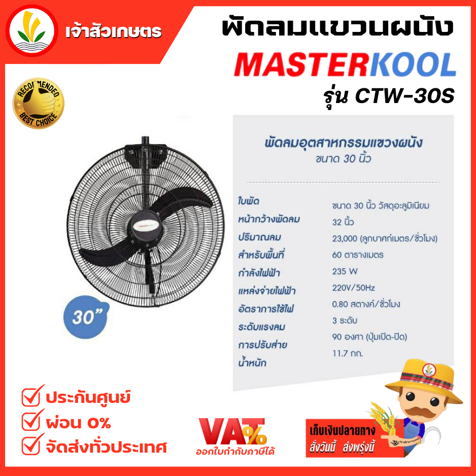 Masterkool พัดลมติดผนัง ถูกที่สุด พร้อมโปรโมชั่น ม.ค. 2025|BigGoเช็คราคาง่ายๆ