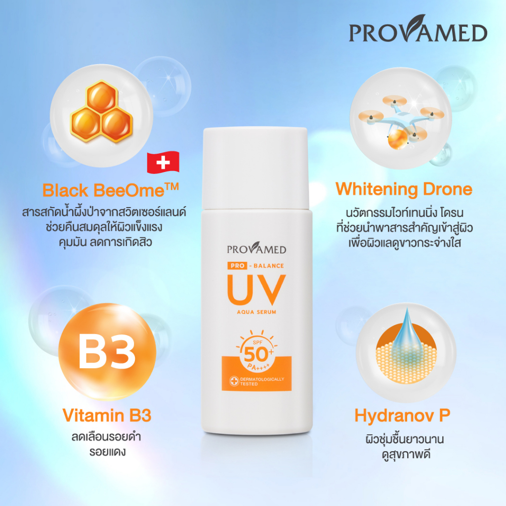 PROVAMED PRO-BALANCE UV AQUA SERUM SPF50 PA (40 ML) - provamed ...